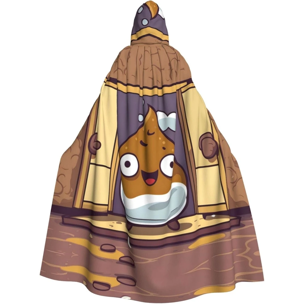 Funny Poop Prints Halloween Adult Hooded Cloak for Parties and Costumes ...