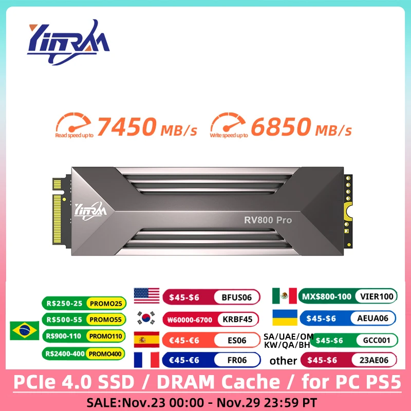 YINRAM-7450MB-s-SSD-1TB-2TB-M2-NVMe-Hard-Disk-PCIe4-0-DRAM-Cache-SSD ...