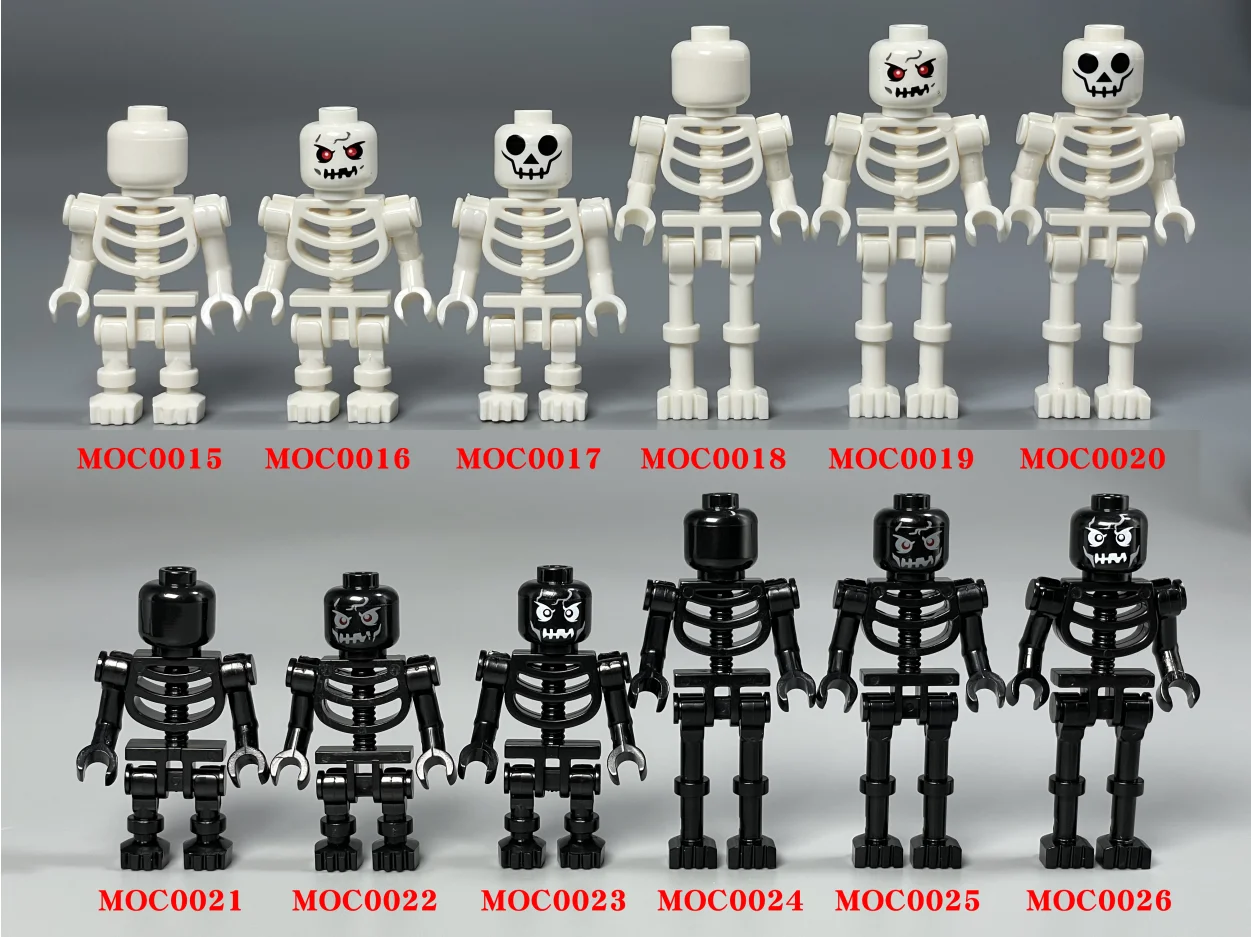 MOC Bricks Long Legs Skeleton Skull Figure Devil Expression Face Tree ...
