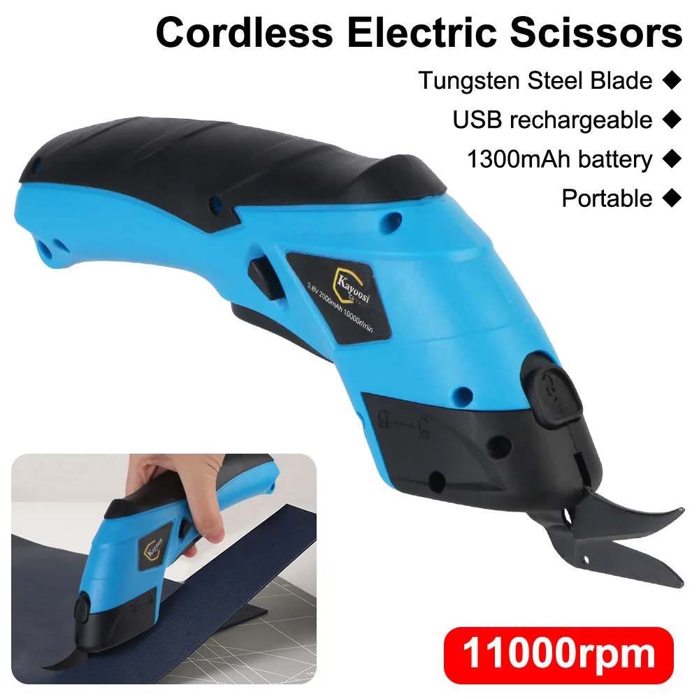 Fabric Sewing Cut Shear Tungsten Steel Blade Portable Wireless Electric ...