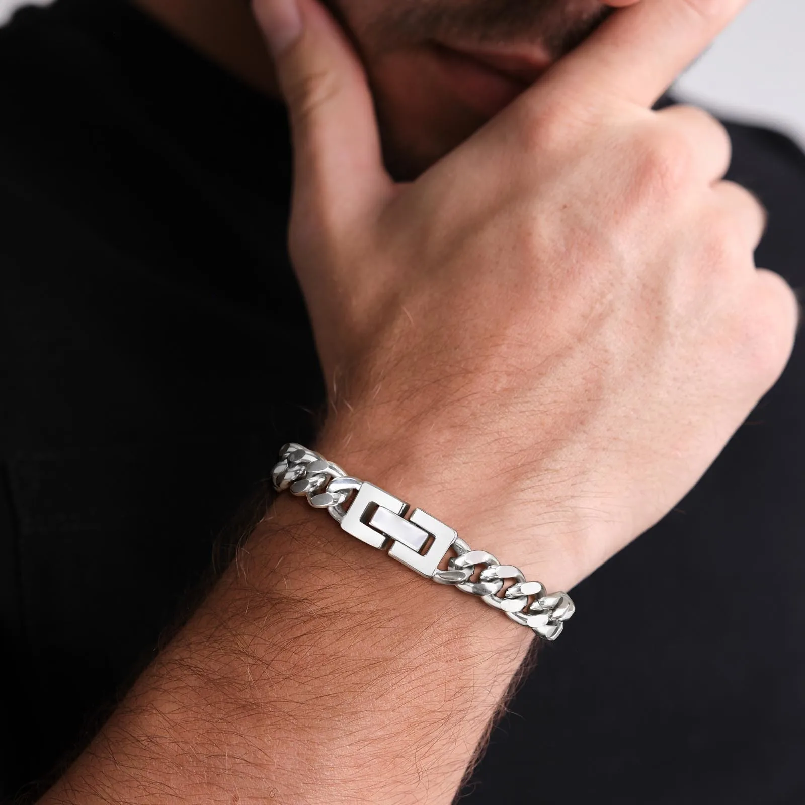 9MM-Wide-Cuban-Chain-Bracelets-for-Men-Waterproof-Stainless-Steel-Links ...