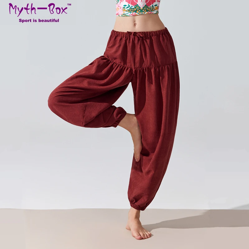 Autumn Women Jogger Pants Wide-Leg Yoga Bloomers Drawstring Harem Pant ...