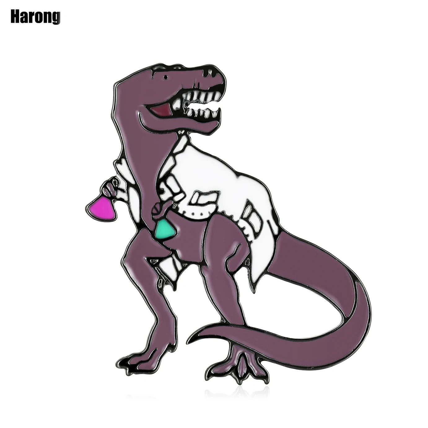 Harong Funny Dinosaur In A Lab Coat Enamel Pins Brooch Science Lab ...