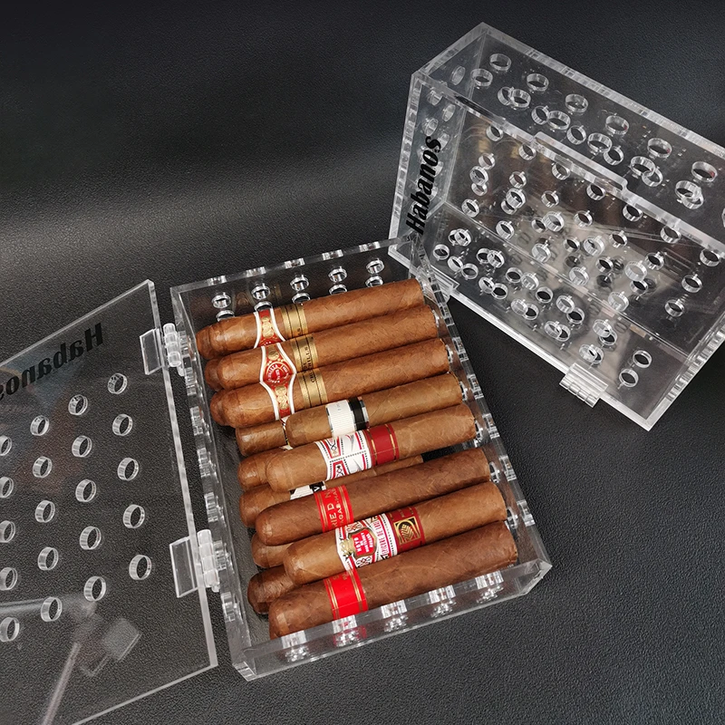 Food-Grade-Acrylic-Cigar-Humidor-Aging-Storage-Box-Stackable-Cigar-Room ...
