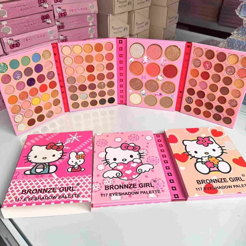 117-color-Sanrio-Hello-Kitty-Anime-Eyeshadow-Palette-Bead-matte-Blush ...