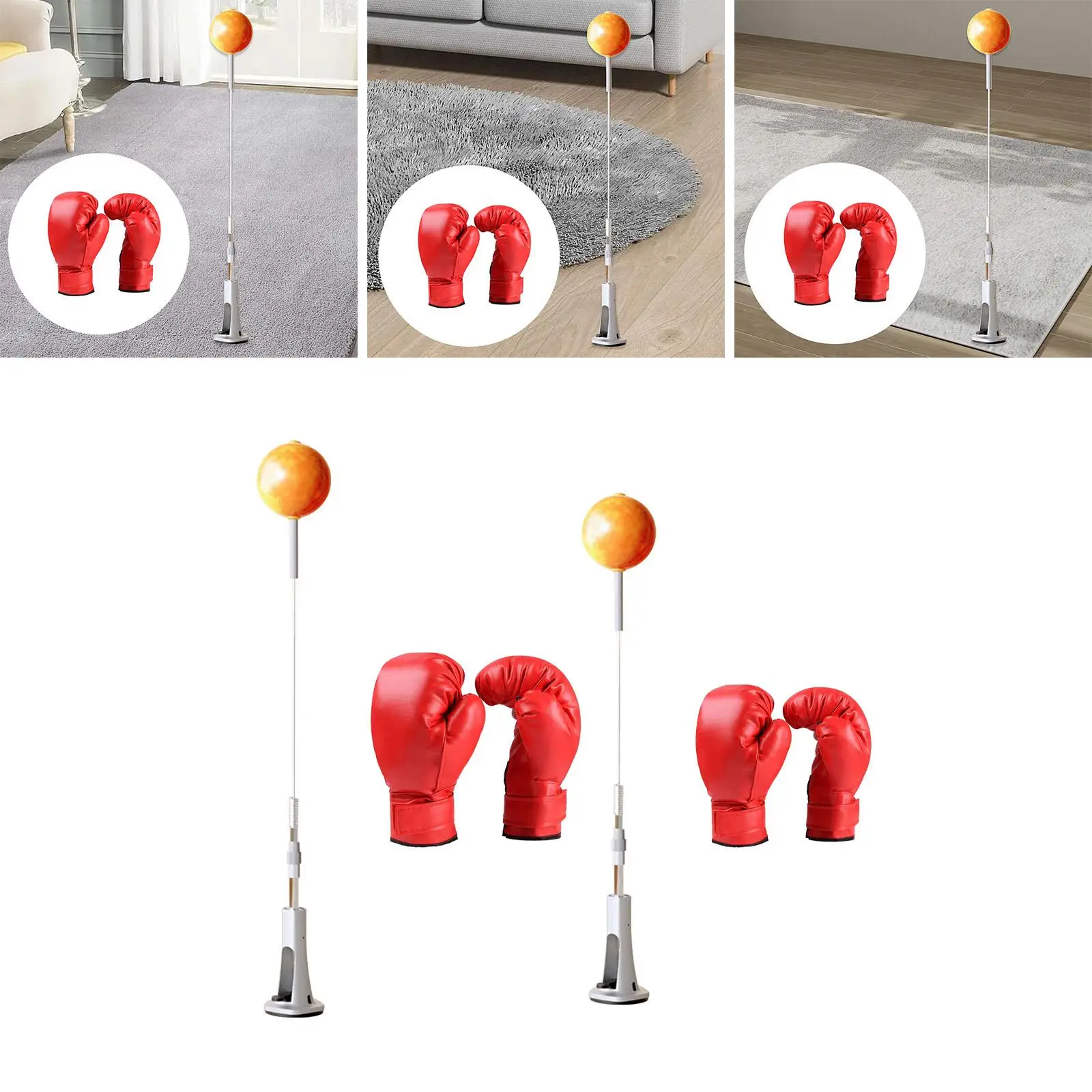 Balle-de-r-action-de-boxe-MMA-r-glable-avec-support-et-gants-balle-LEX ...