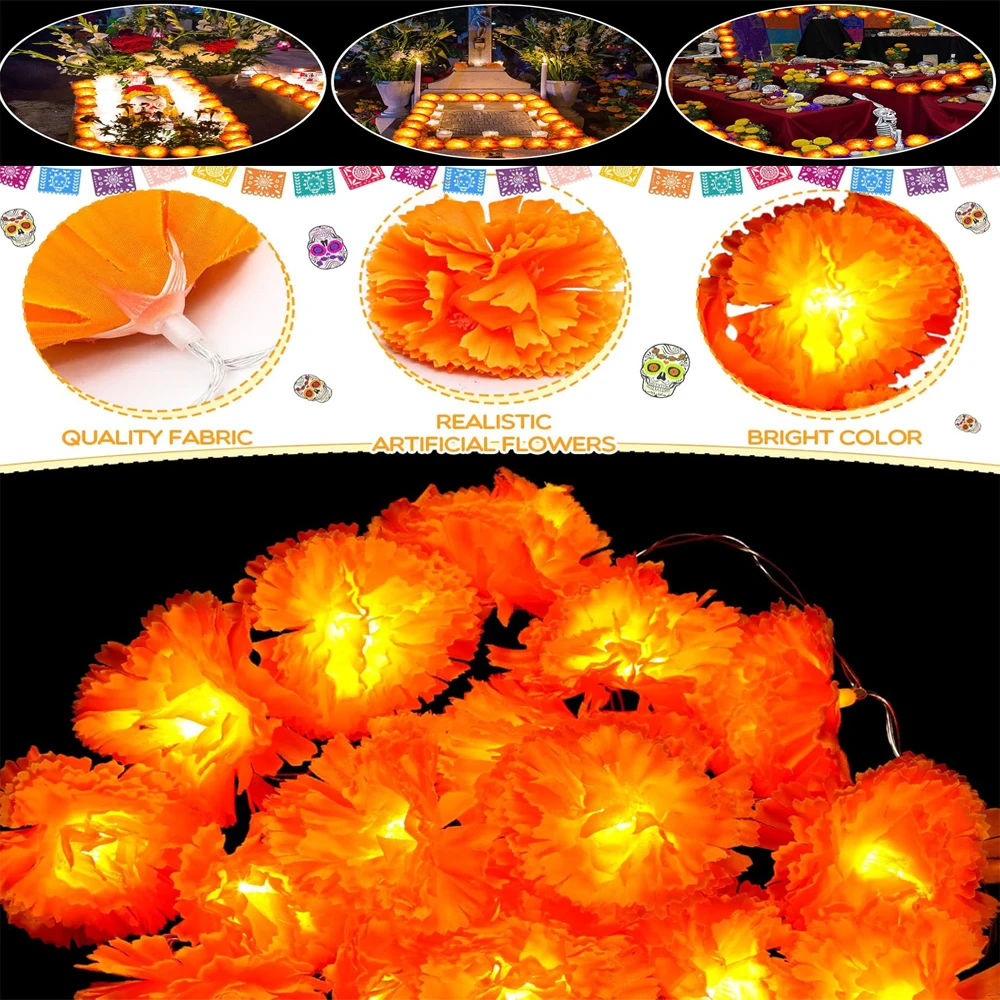 3m-Marigold-Garland-with-LED-Light-Battery-Operated-Day-of-Death-String ...