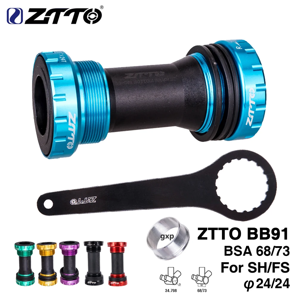 ZTTO Bicycle Bottom Bracket BB68 Sealed Bearing BSA 68 73mm Thread BB MTB Road Bike Axis 24mm ...