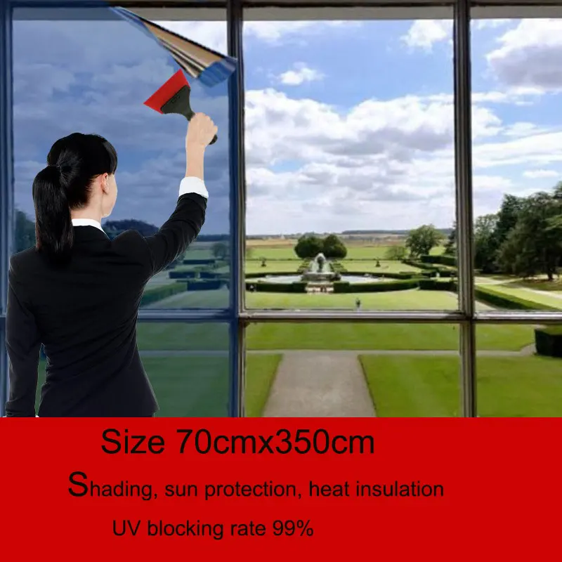 0-7x3-5m-Mirror-heating-reflective-glass-film-anti-uv-Silver-color ...