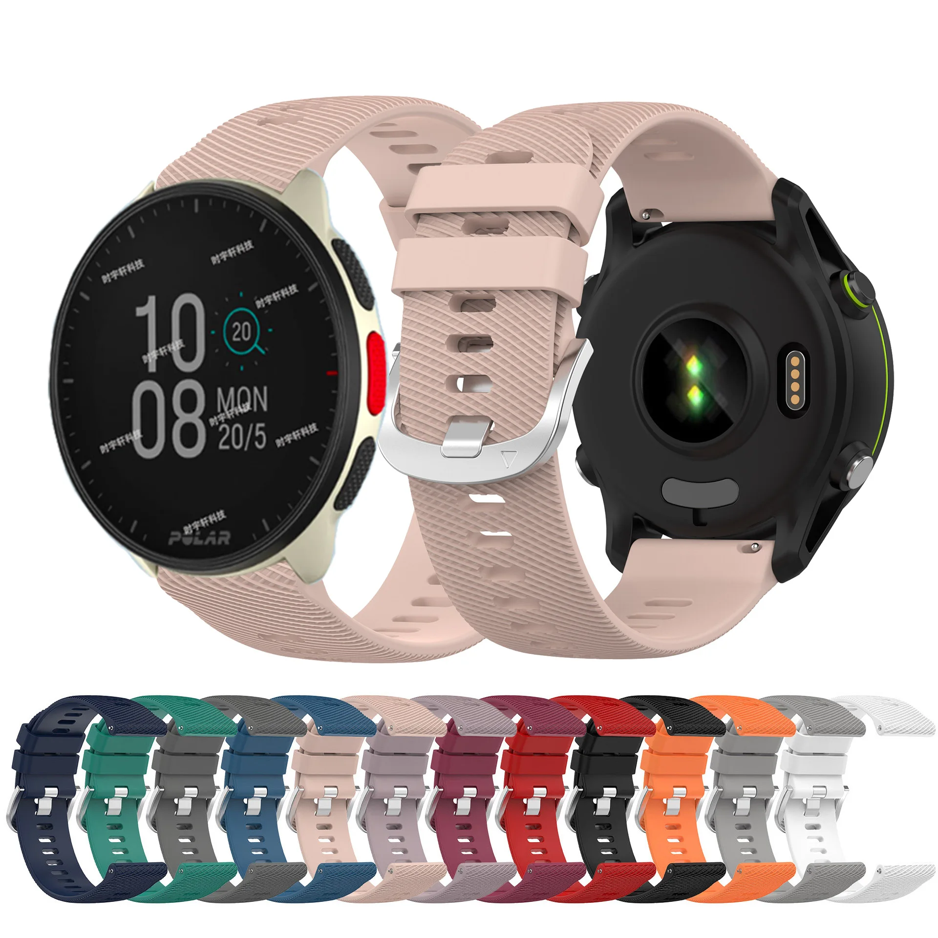 20mm Silicone Bracelet Strap For Polar Pacer Pro Smartwatch Belt ...