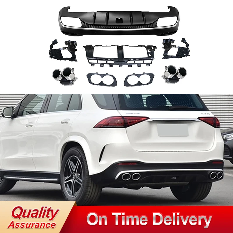 2020y Gle W167 Rear Diffuser Gle53 Rear Bumpers Lip With Exhaust Tips ...