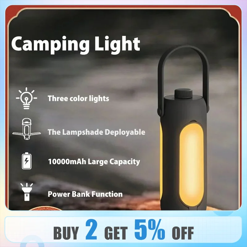 Camping-Light-Folding-Outdoor-Portable-Rechargeable-10000mAh-Student ...