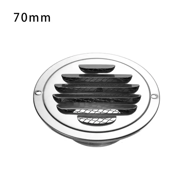 Stainless Steel Exterior Wall Air Vent Grille Round Ducting Ventilation ...