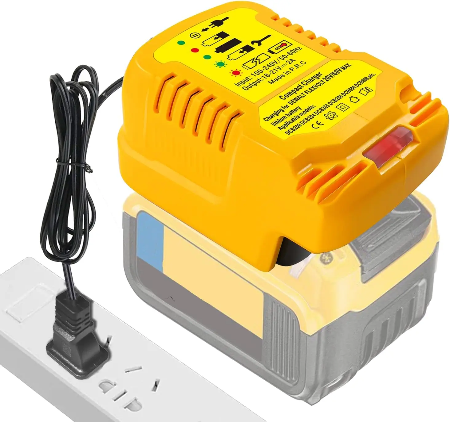 Portable Mini Battery Charger Car Charger for Dewalt 18V 20V Lithium ...