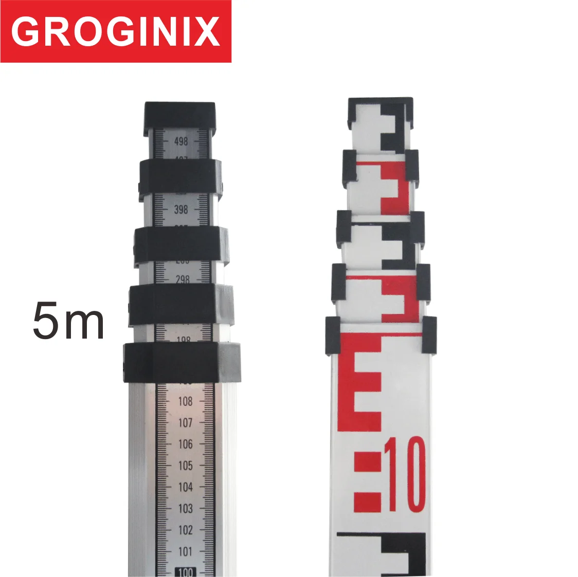 GROGINIX 5m Staff for Surveying use Auto Level Aluminum Rod Theodolite ...