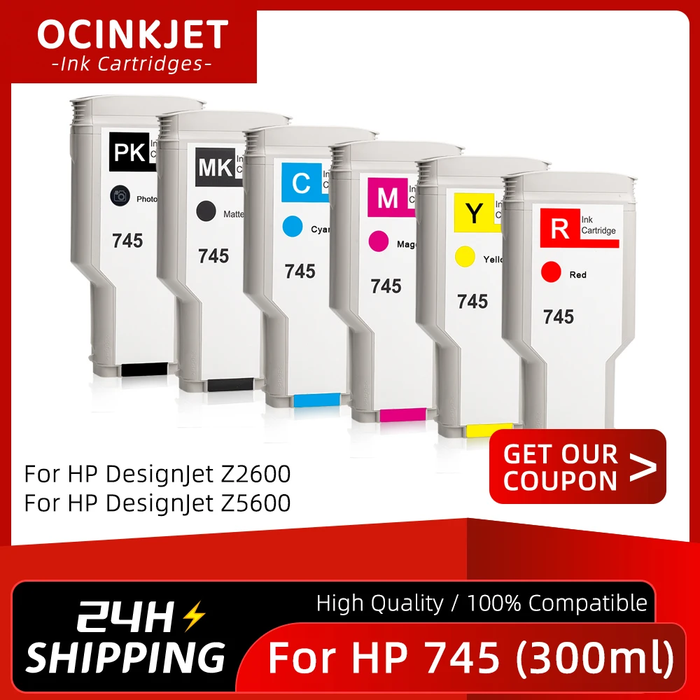 For-HP-745-Ink-Cartridge-300ML-With-Full-Ink-HP745-For-HP-Designjet ...
