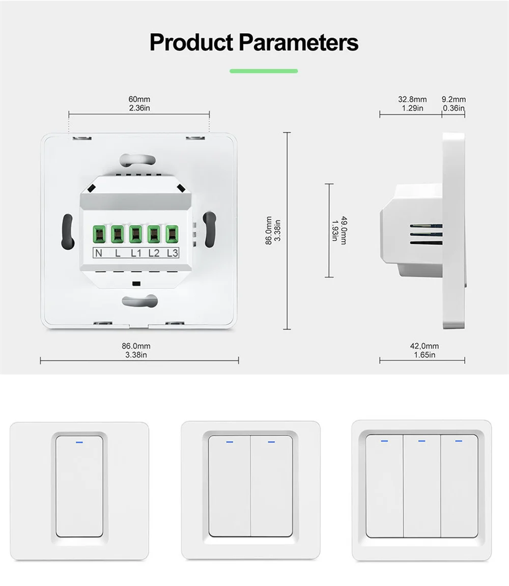 Tuya WiFi Smart Light Switch Neutral Wire Smart Life APP Remote Control ...