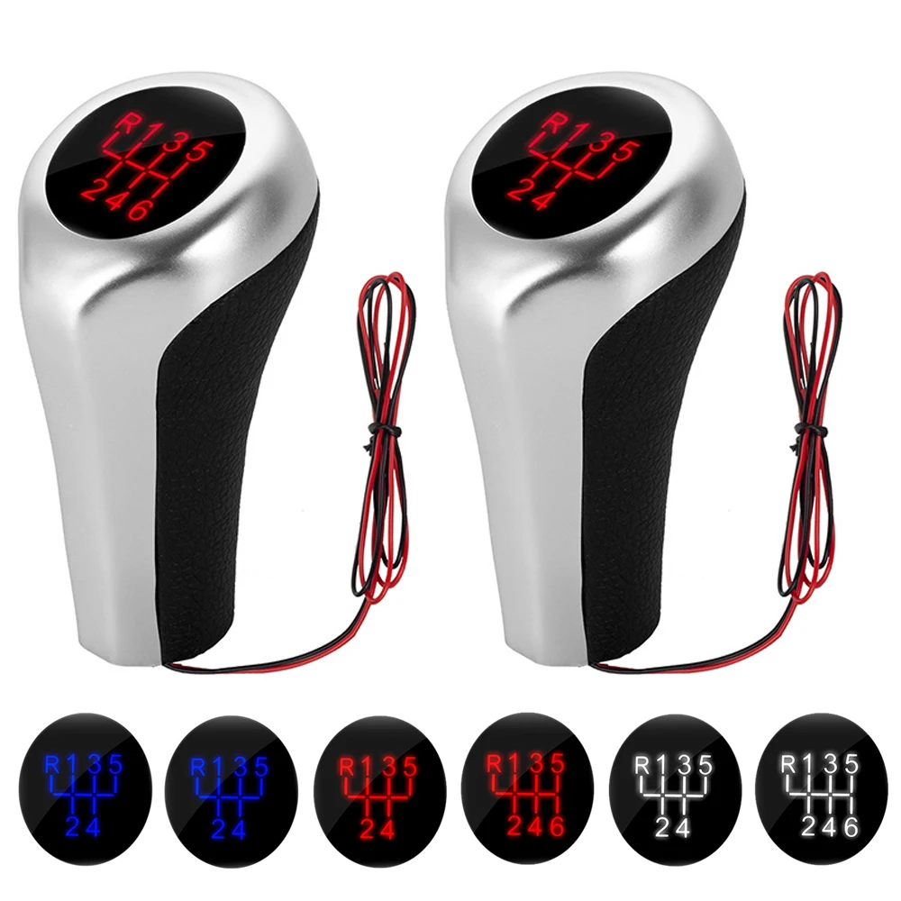 LED Light Gear Shift Knob 5 6 Speed Shifter Lever Hand Ball Stick For BMW E39 E60 E61 E46 E82 ...