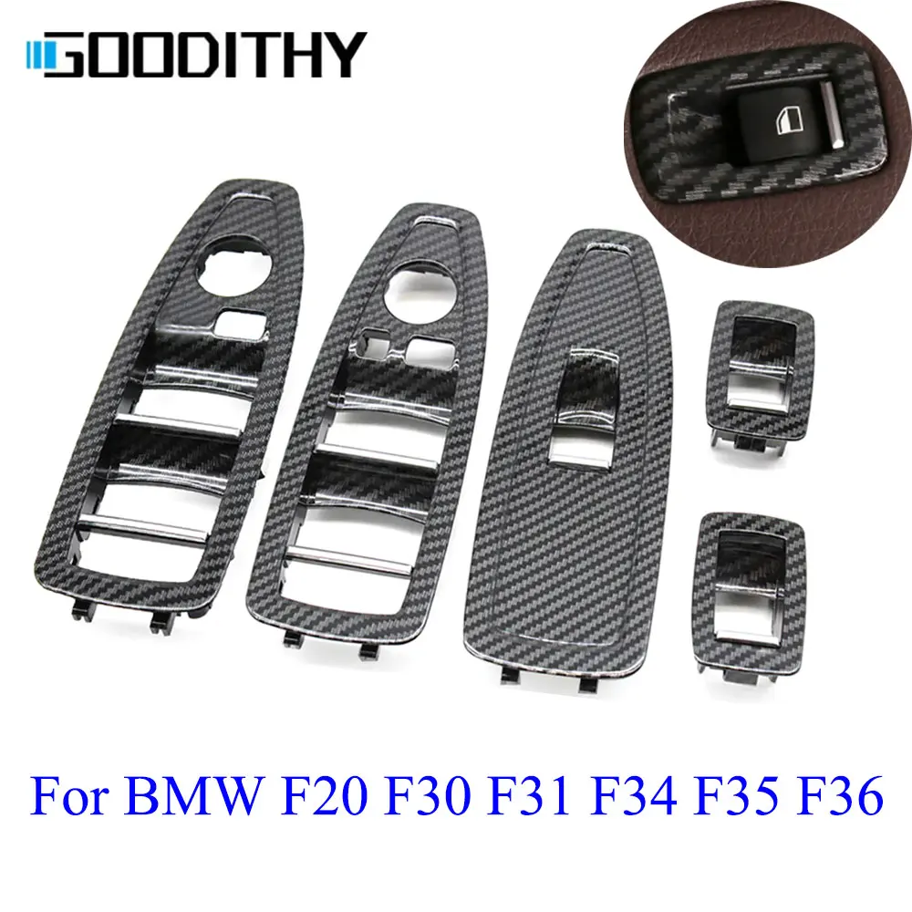 Carbon-Fiber-Door-Window-Lift-Button-Panel-Power-Window-Cover-Trim ...