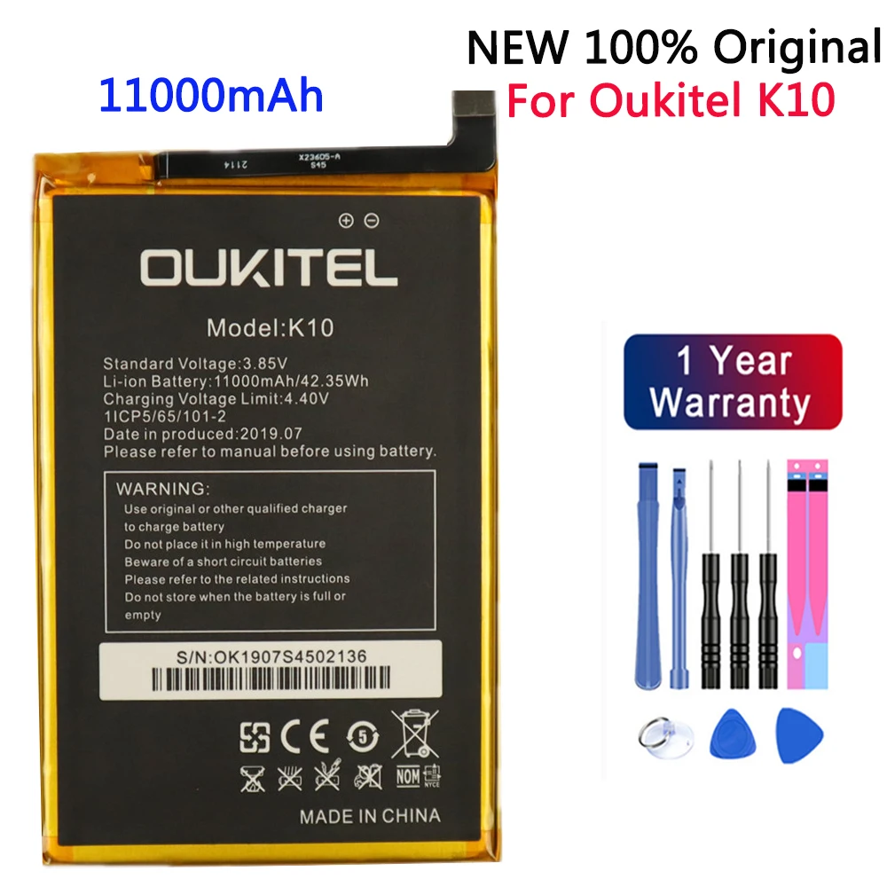 100% Original 11000mAh K10 Battery For Oukitel K10 Phone High quality Batteries With Tracking ...