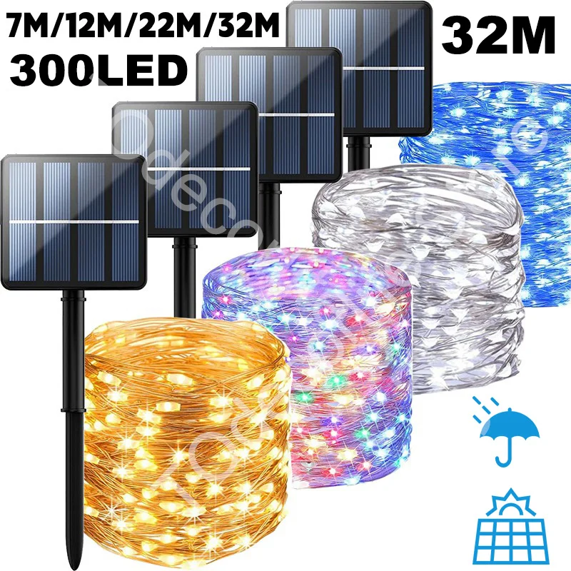 32m-22m-12m-7m-Solar-LED-Light-Outdoor-Festoon-Waterproof-Garland ...