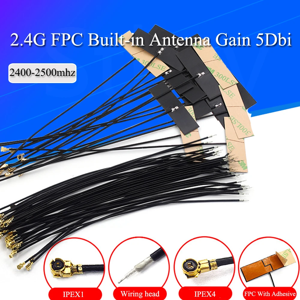 Antena Flexible con Bluetooth, módulo Ipex4, conexión IPEX a FPC, WiFi ...