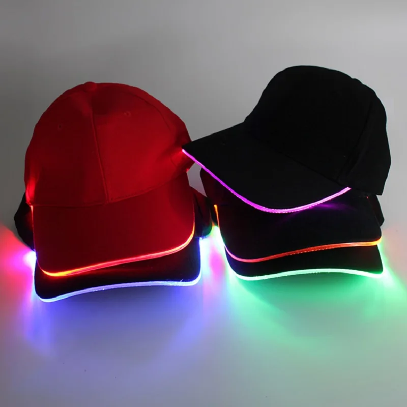 Super-Cool-Adjustable-LED-Luminous-Hat-Flash-Fiber-Optic-Baseball-Cap ...