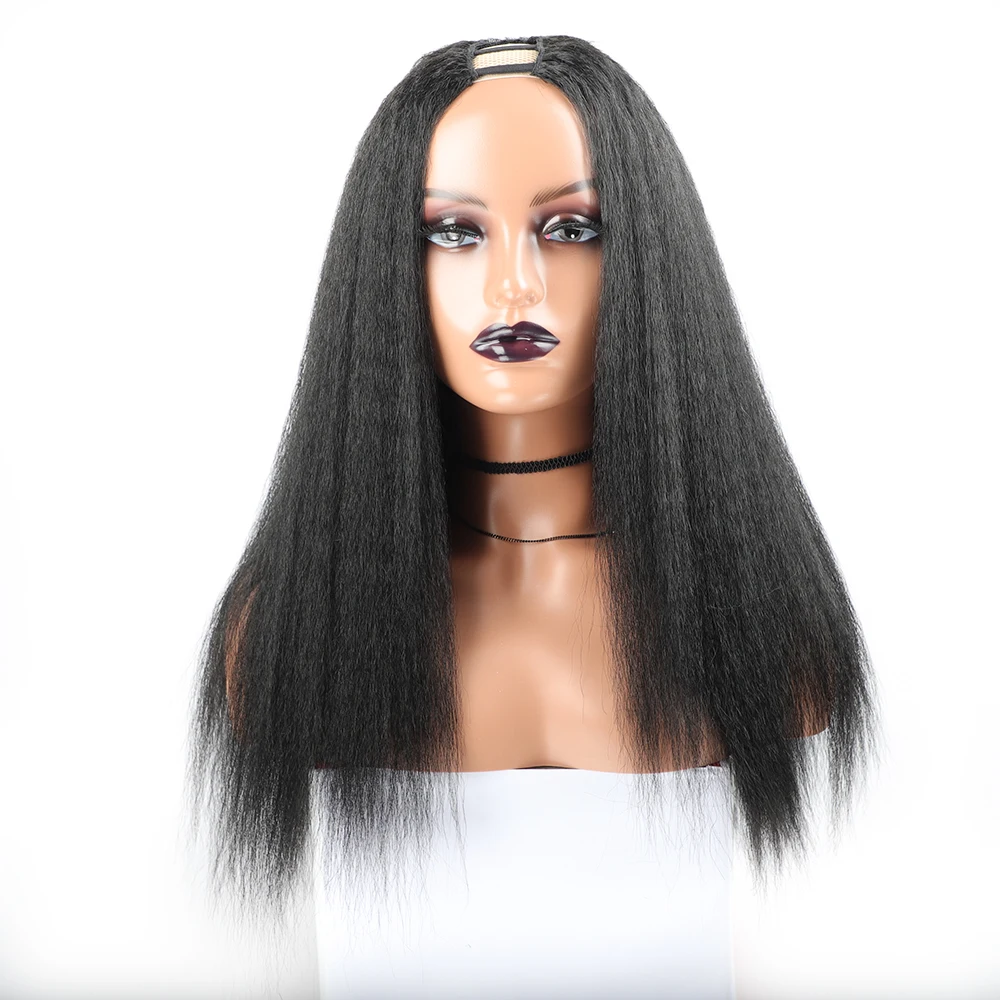 Synthetic-Kinky-Straight-U-Part-Wig-Afro-Kinky-Synthetic-Hair-Wig-U ...