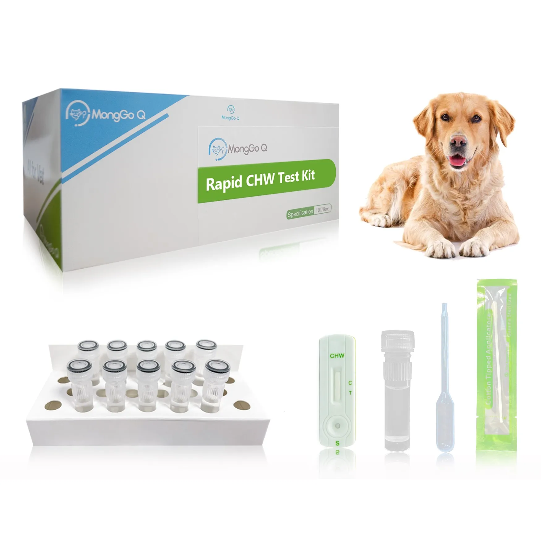 MongGo Q-Canine Heartworm Auxiliary Diagnostic Health Testing Kit for ...