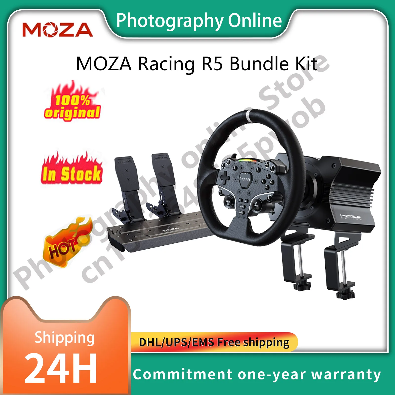 MOZA-Racing-R5-Bundle-Kit-Simulador-De-Corrida-Volante-Do-Jogo-Pedal-De ...