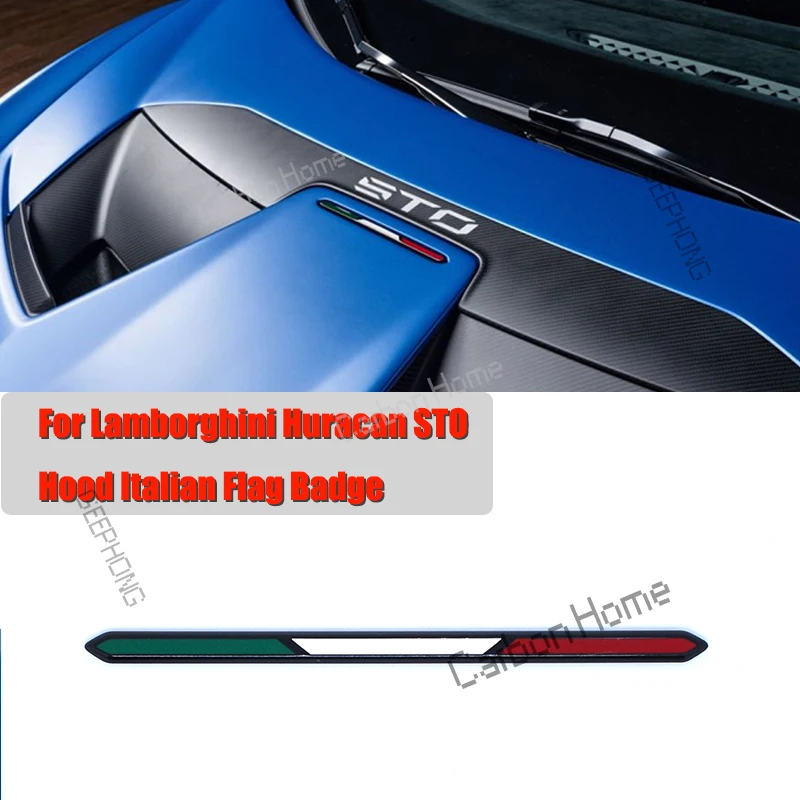 Italian Flag Badge For Lamborghini Huracan STO Hood Italian Flag Metal ...