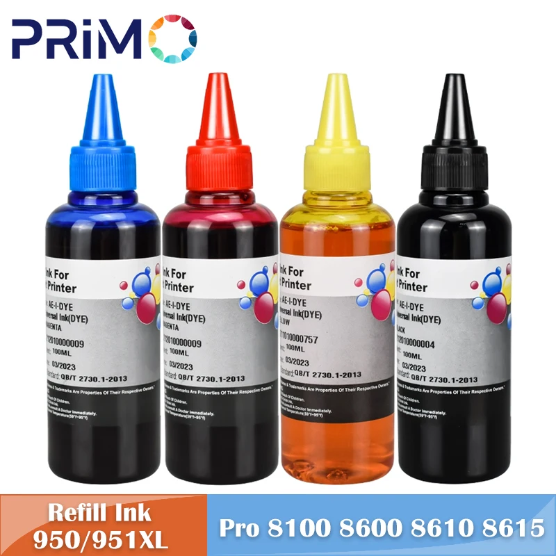 950XL 951XL 100ML Refill Dye Ink With Injector for HP950 for HP ...