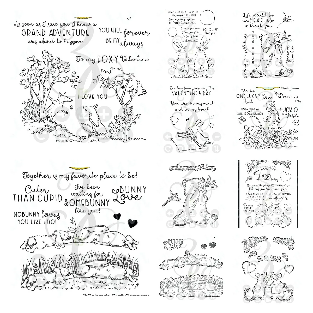 Forever Love Rabbits Easter Metal Cutting Dies and Clear Stamps Set for ...
