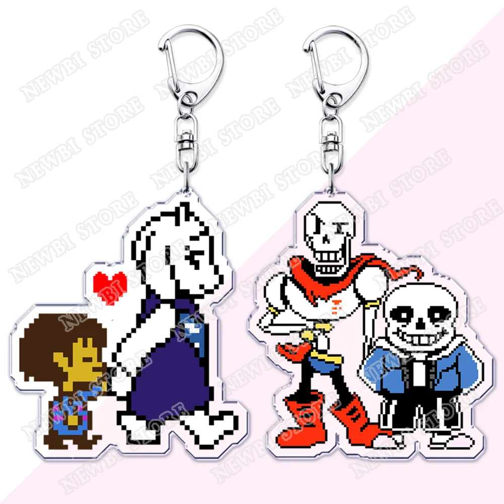 Popular Game Papyrus Sans Video Keychains for Accessories Bag Skeleton ...