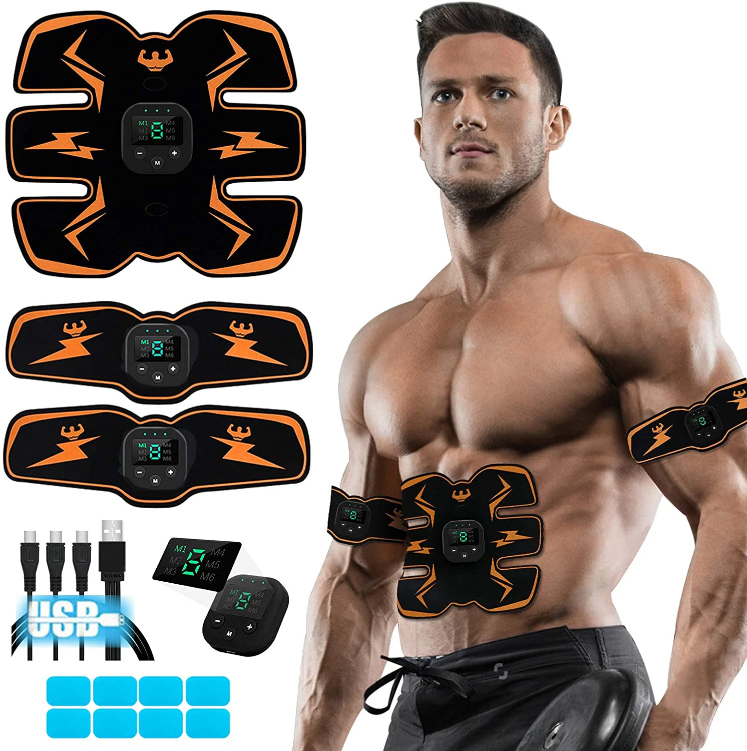 Smart EMS Wireless Muscle Stimulator Fitness Trainer Abdominal Training ...