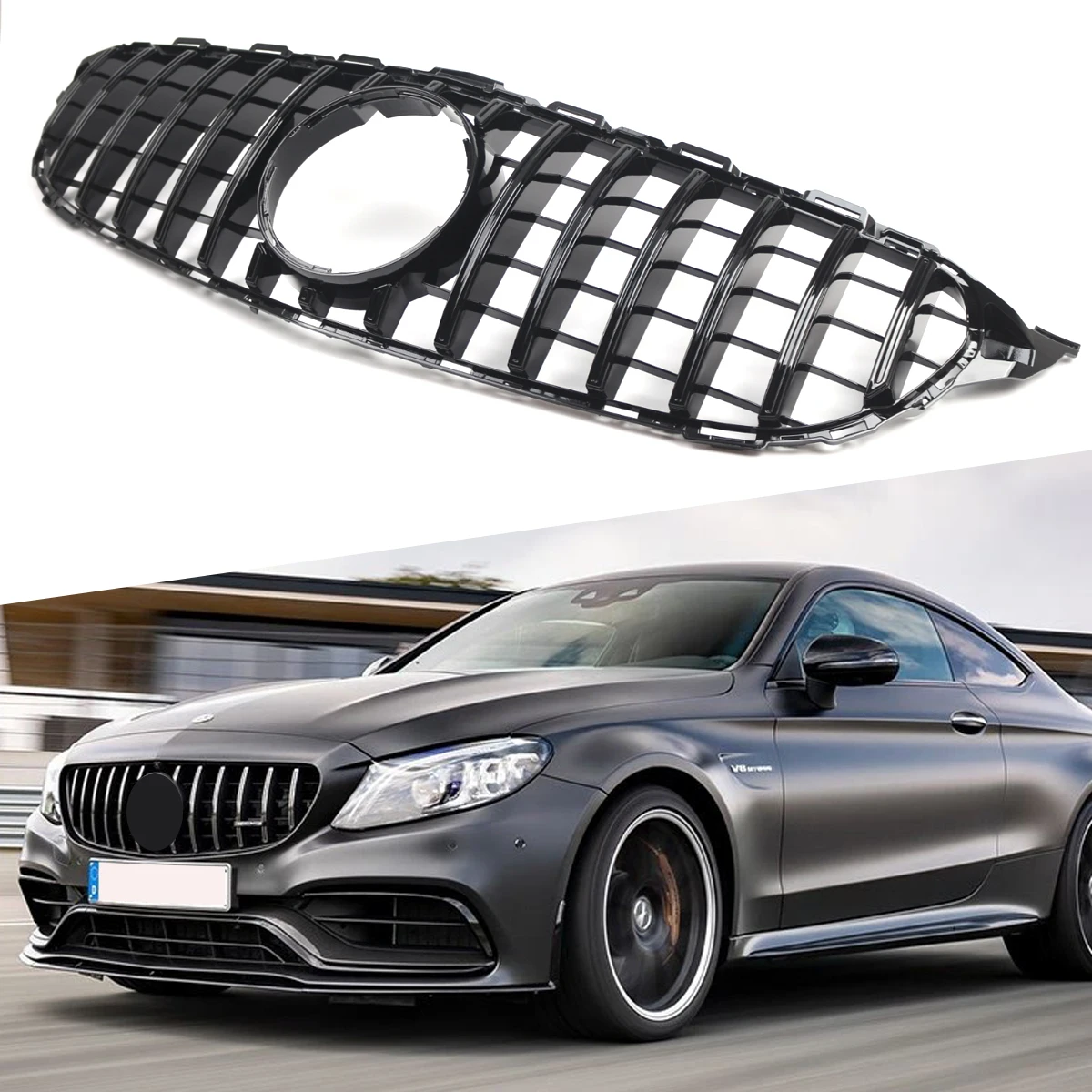 For Mercedes C-Class W205 C200 C250 C350 C43 AMG 2015 -2018 Gloss Black ...