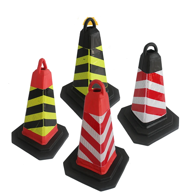 1pc reflective road cone 50CM rubber road cone Roadblock cone Ice cream ...