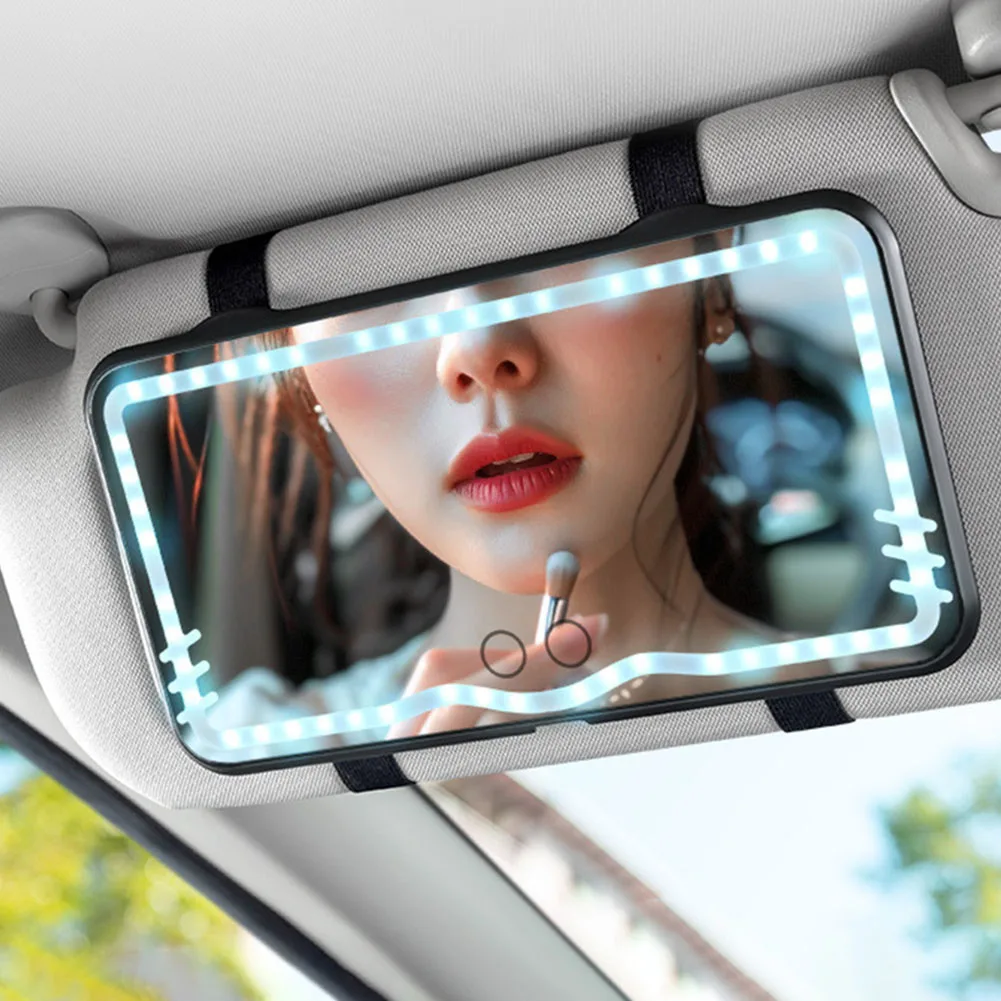HD-Mirror-Car-LEDMakeup-Mirror-Three-Gear-Adjustment-Sun-Visor-Plate ...