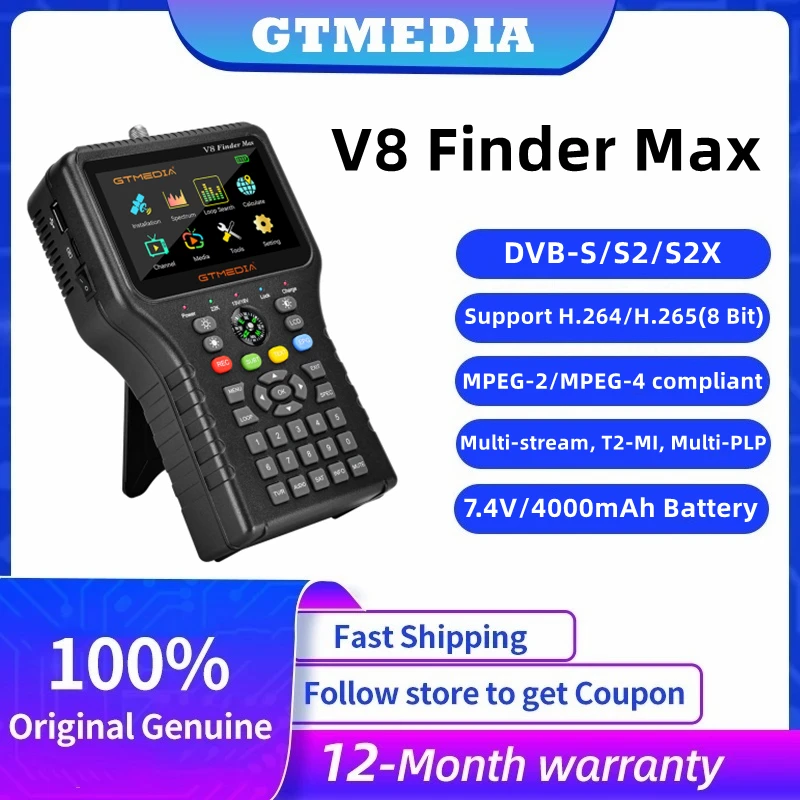 GTMEDIA V8 Finder Max Satellite Finder DVB S/S2/S2X MPEG 2/4 H.264/H ...
