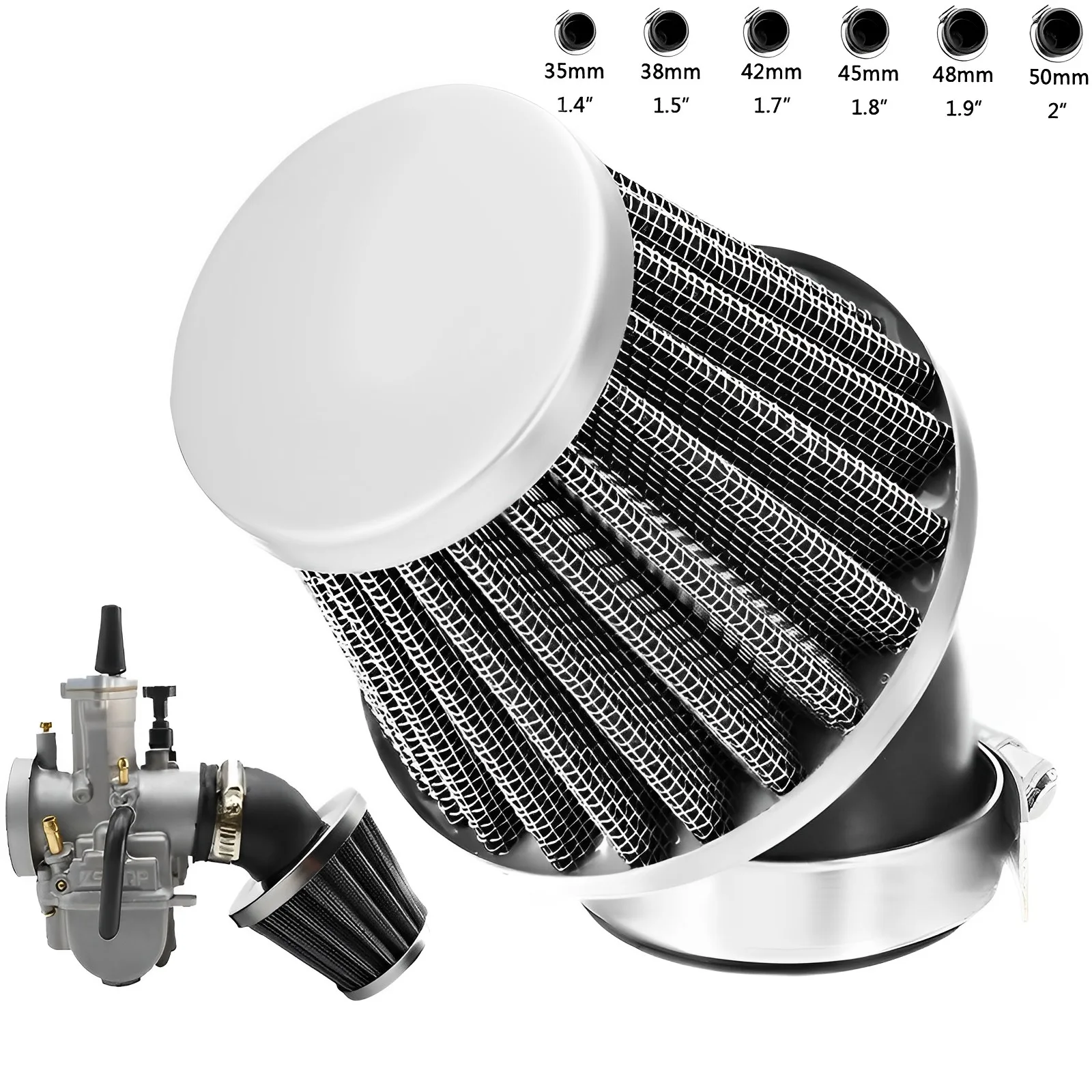 Universal Air Filter 35mm 38/42/45/48/50mm Motorcycle Air Filter ...