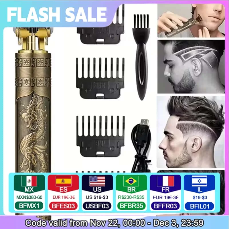 Electric Hair Clipper Professional USB Cordless Clipper Professional ...