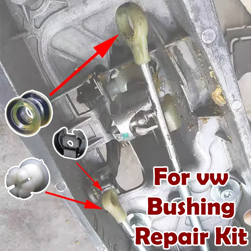 Manual-Gear-Shift-Lever-Cable-Bushing-Repair-Kit-For-VW-Golf-MK4-Polo ...