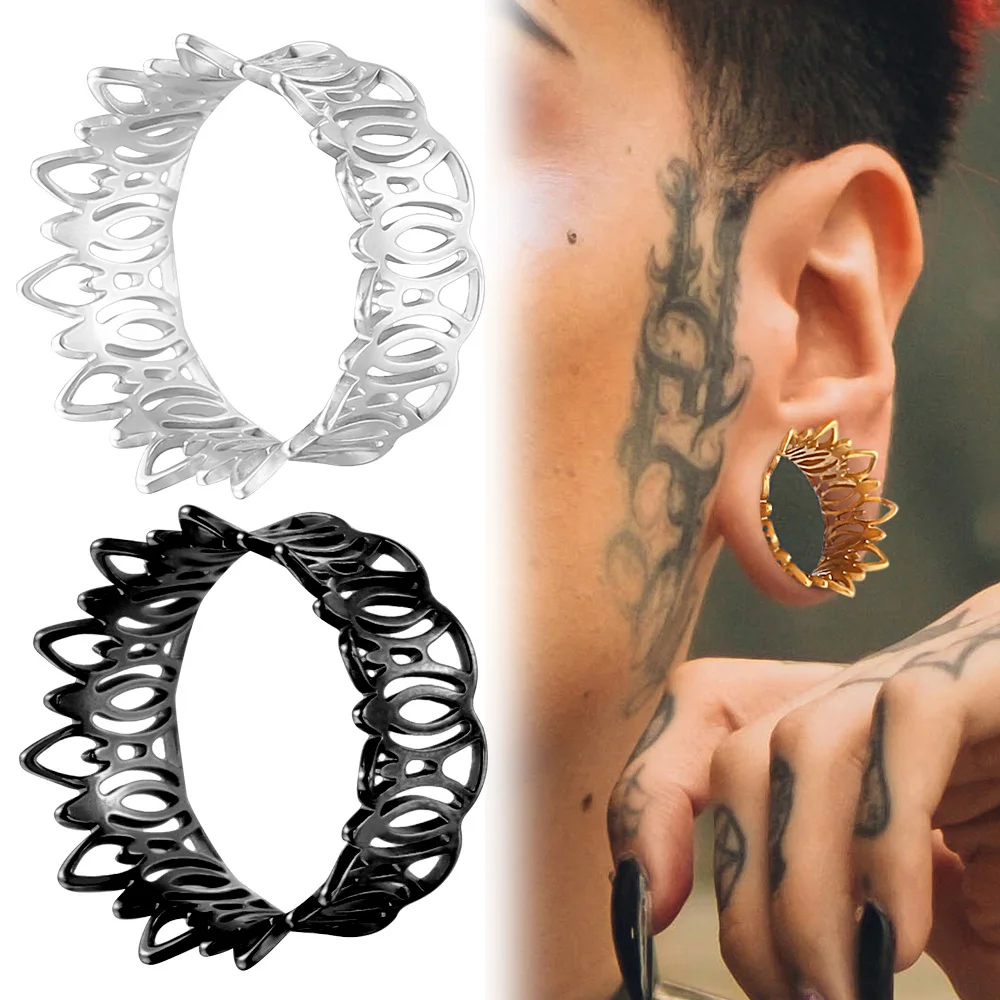 Giga 2PCS Stainless Steel 8-25mm Hollow Tunnels Ear Plugs Gauges for ...