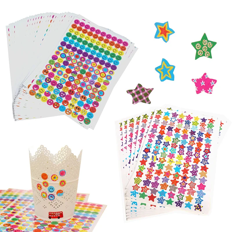 540-1600pcs-Smiling-Face-Stickers-Star-Stickers-for-Kids-School-Reward ...