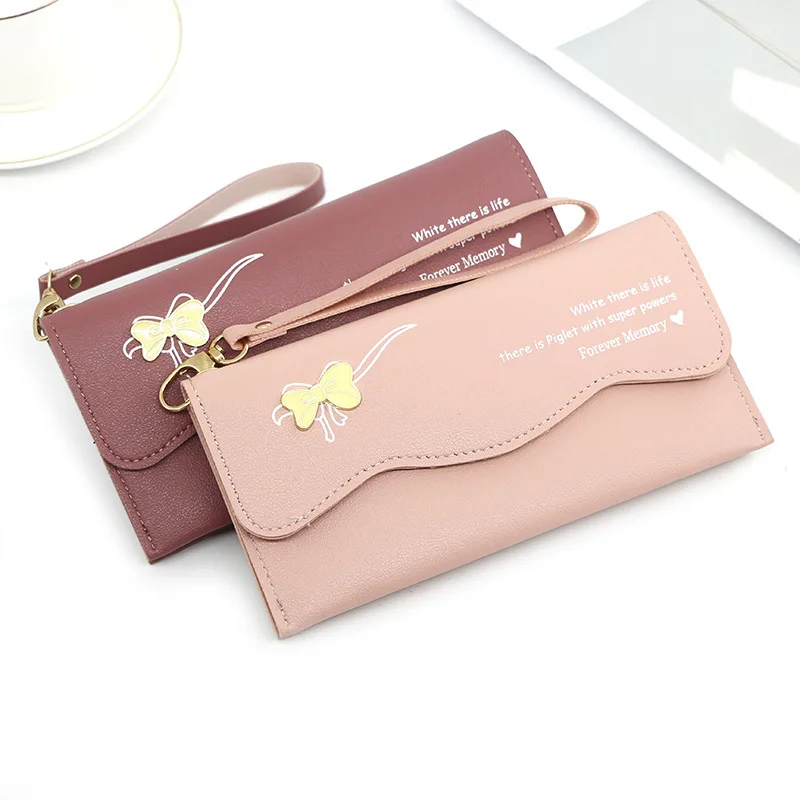 Korean-Version-of-The-New-Women-s-Purse-Long-Magnetic-Buckle-Bow-Hand ...