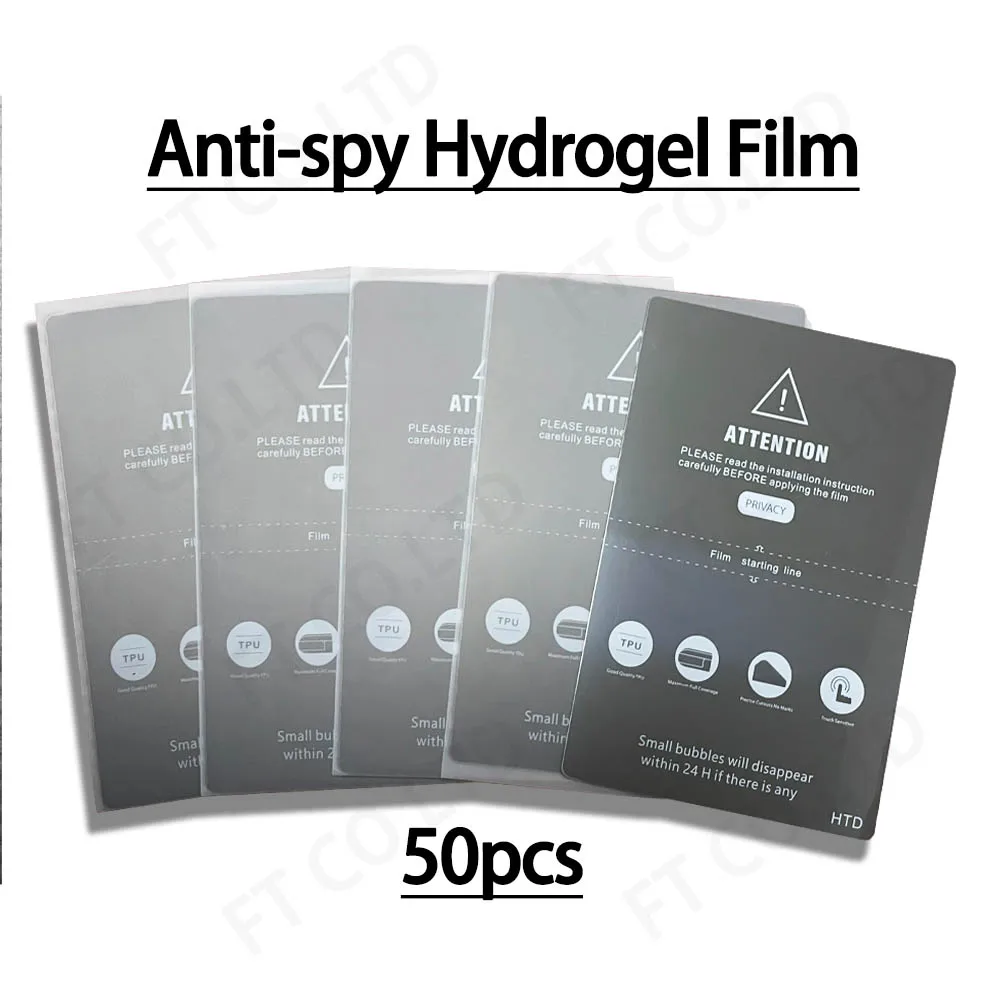 50Pc-Anti-peeping-Hydrogel-Film-Matte-HD-Clear-Mobile-Phone-Screen ...