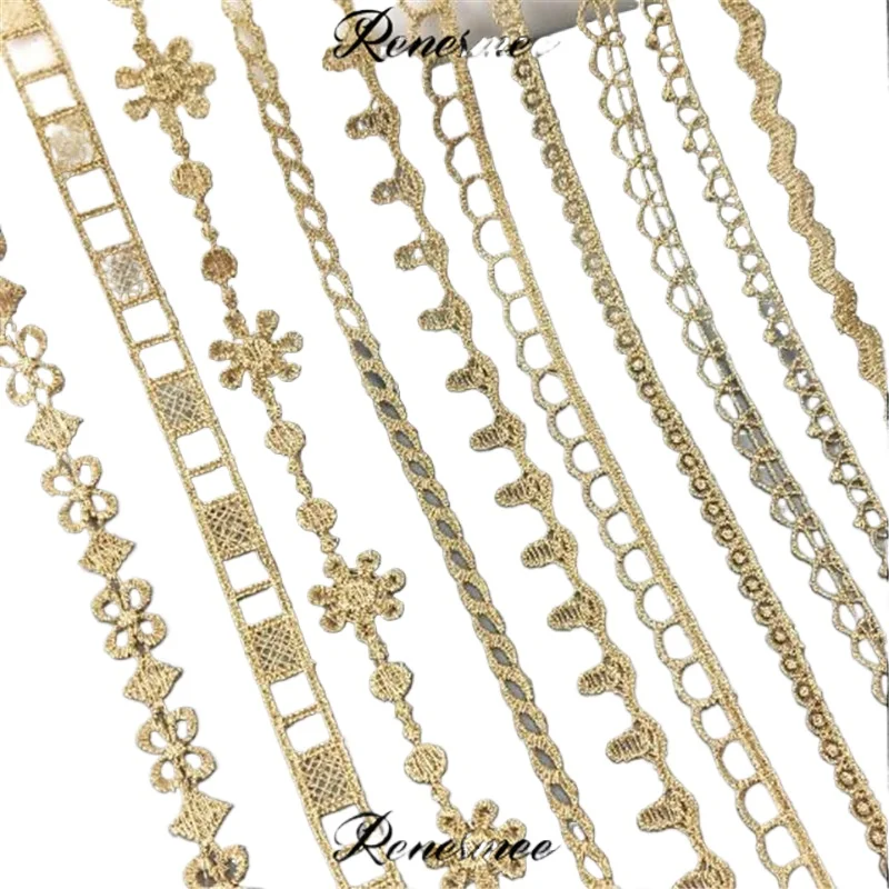 3Yards-Lace-diy-Embroidery-bjdb-Small-Lace-Accessories-Polyester-Gold ...