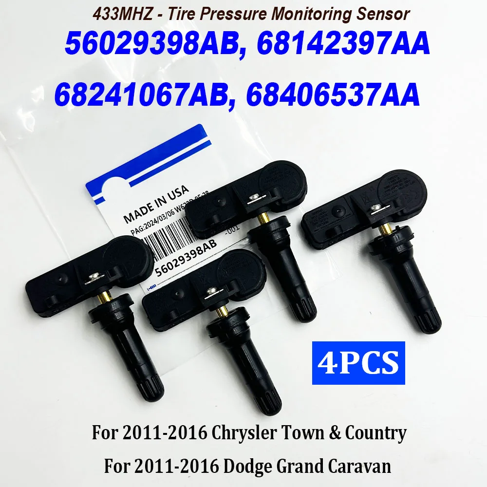 4PCS 56029398AB 56029398AA 433Mhz TPMS 68142397AA 68241067AB 68406537AA ...