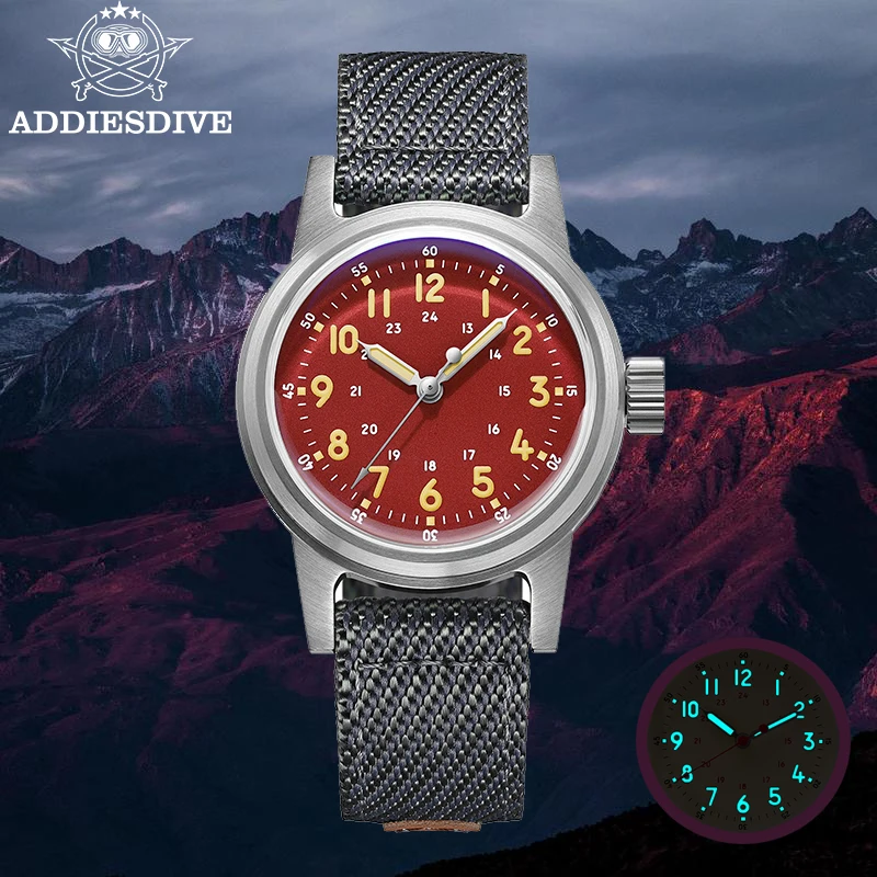 ADDIESDIVE Luxury Automatic Watch NH35 Bubble Mirror Glass Retro New ...