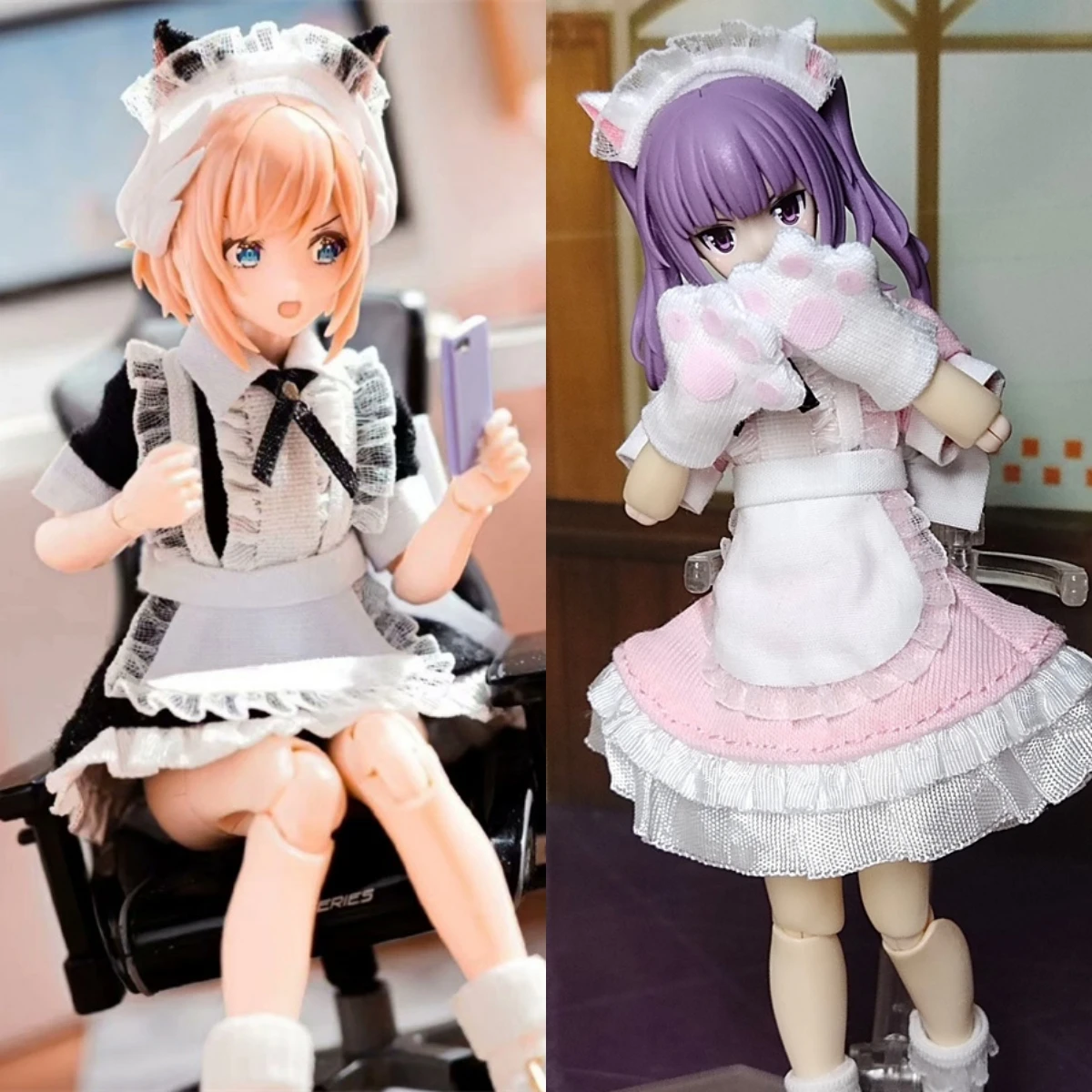 1-12-Scale-Sweet-Cat-Cake-Lace-Dress-Cosplay-Cat-Claw-Girl-Maid-Set-Fit ...